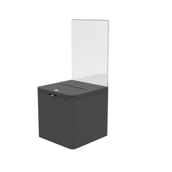 FixtureDisplays Locking Metal Ballot Box with 8.5" x 11" Acrylic Header ...