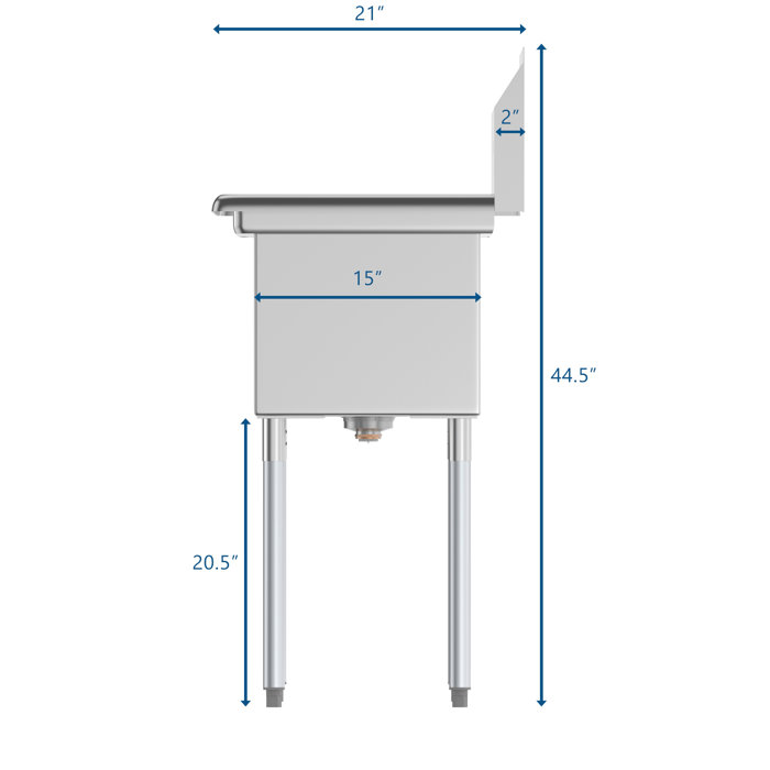 KoolMore 48'' L x 21'' W Silver Free Standing Service Sink | Wayfair
