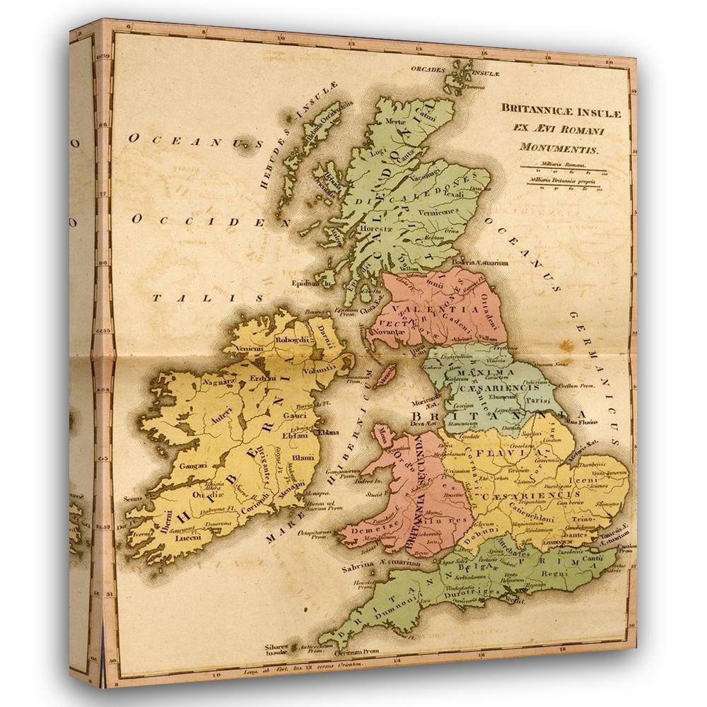 World Menagerie Vintage Maps Gallery Wrapped Canvas Art Titled: Ancient ...