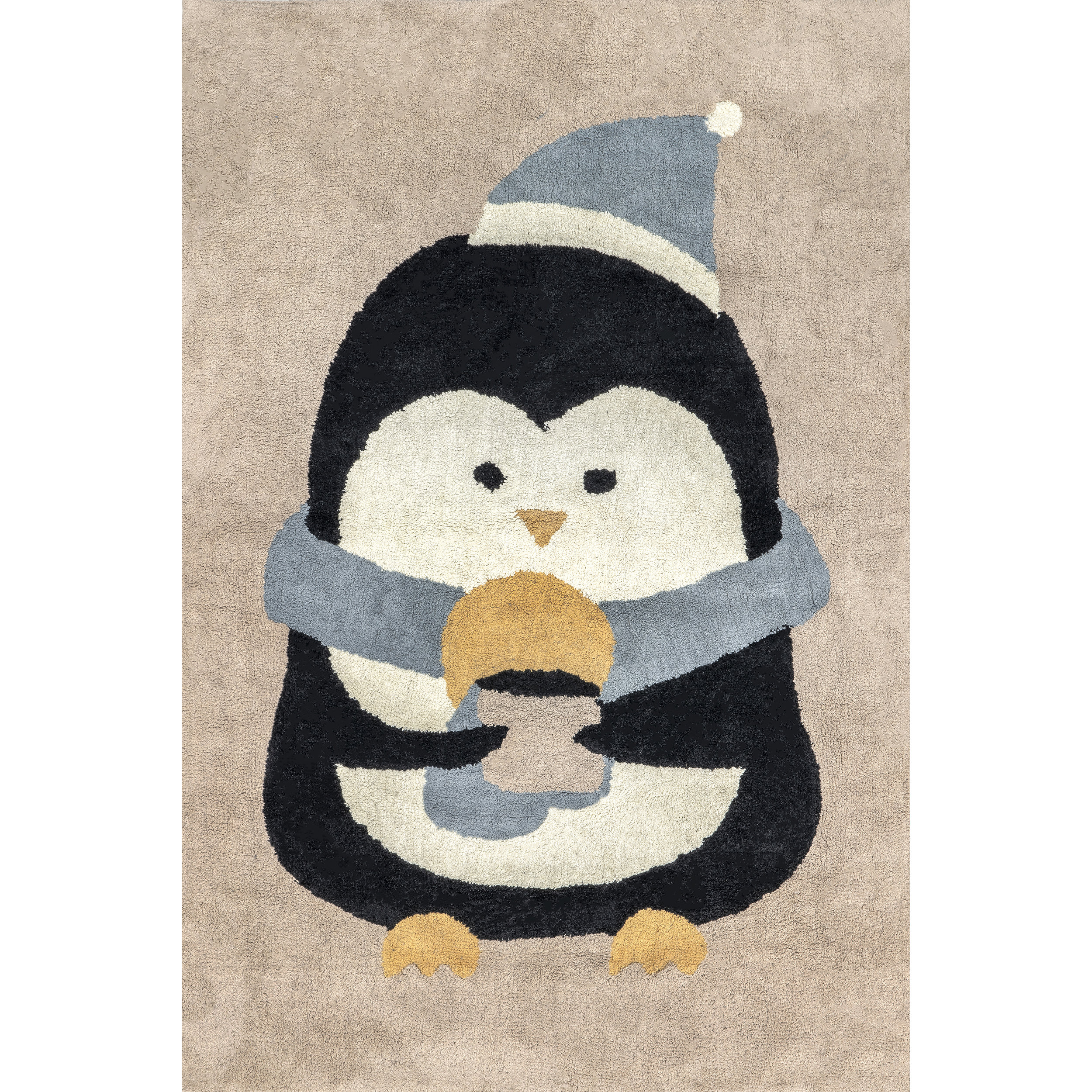 Zoomie Kids Mosby SpinClean Penguin Machine Washable Kids Area Rug ...