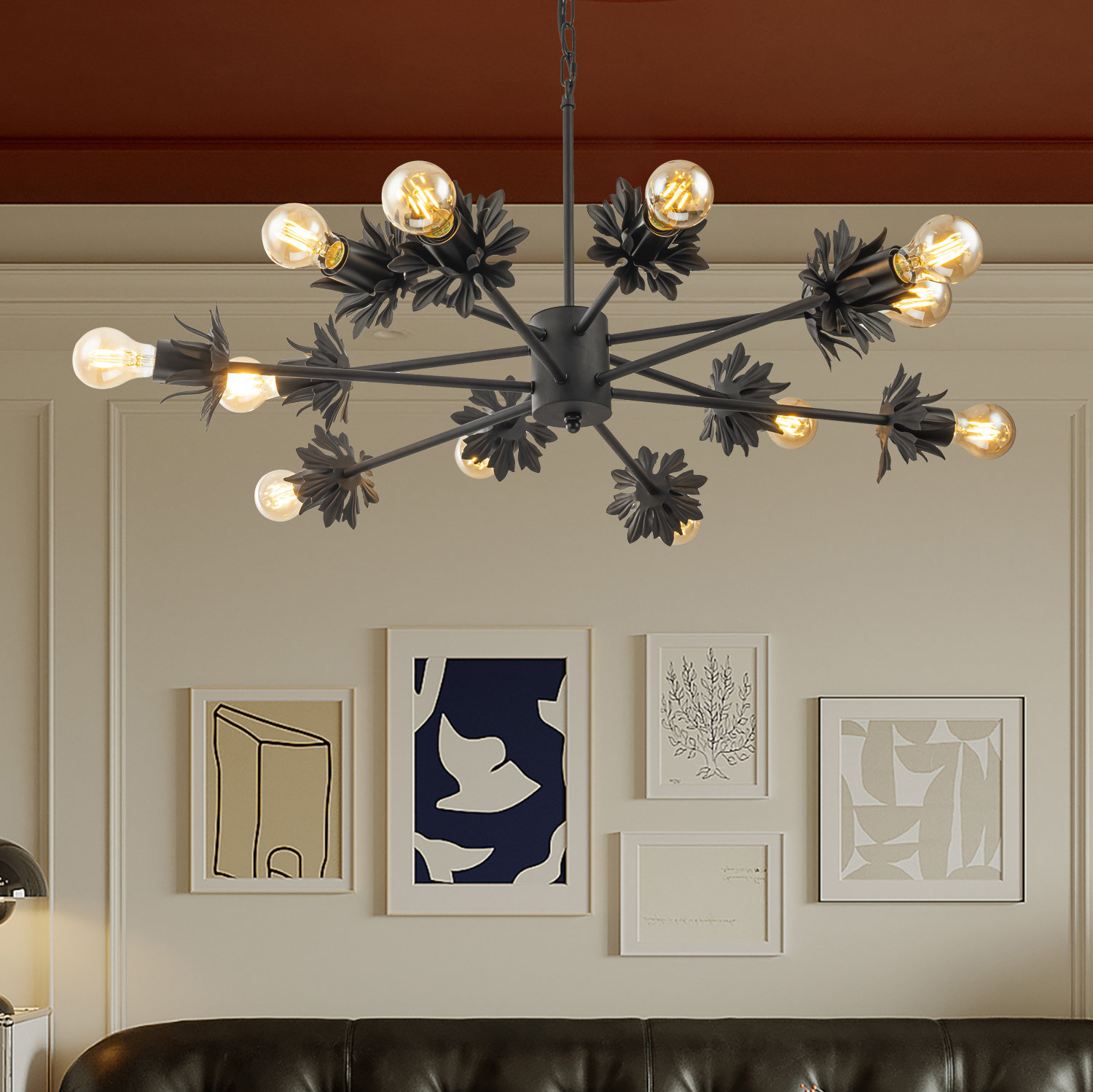 Mercer41 Ophelia 12-Light Modern Linear Sputnik Chandelier | Wayfair