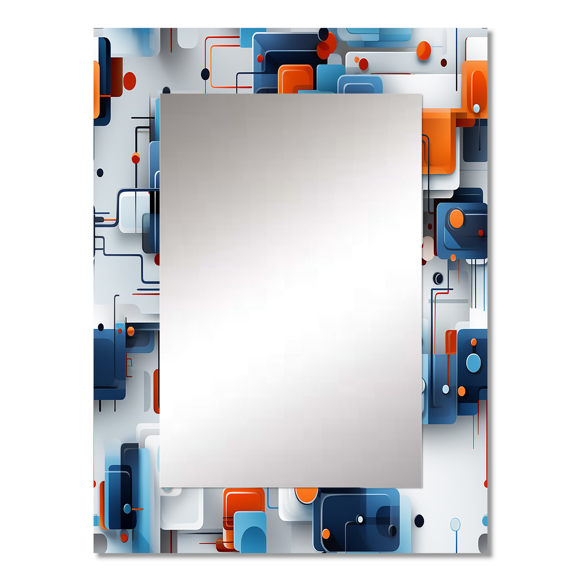 East Urban Home Blue Metropolis Matrix Pattern - Geometric Unique ...