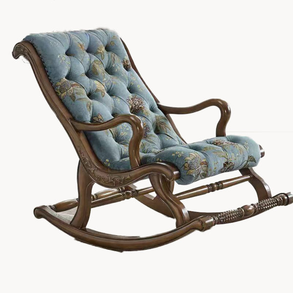SUPROT Ergonomic Rocking Chair With Hand-carved Details. Solid Wood ...