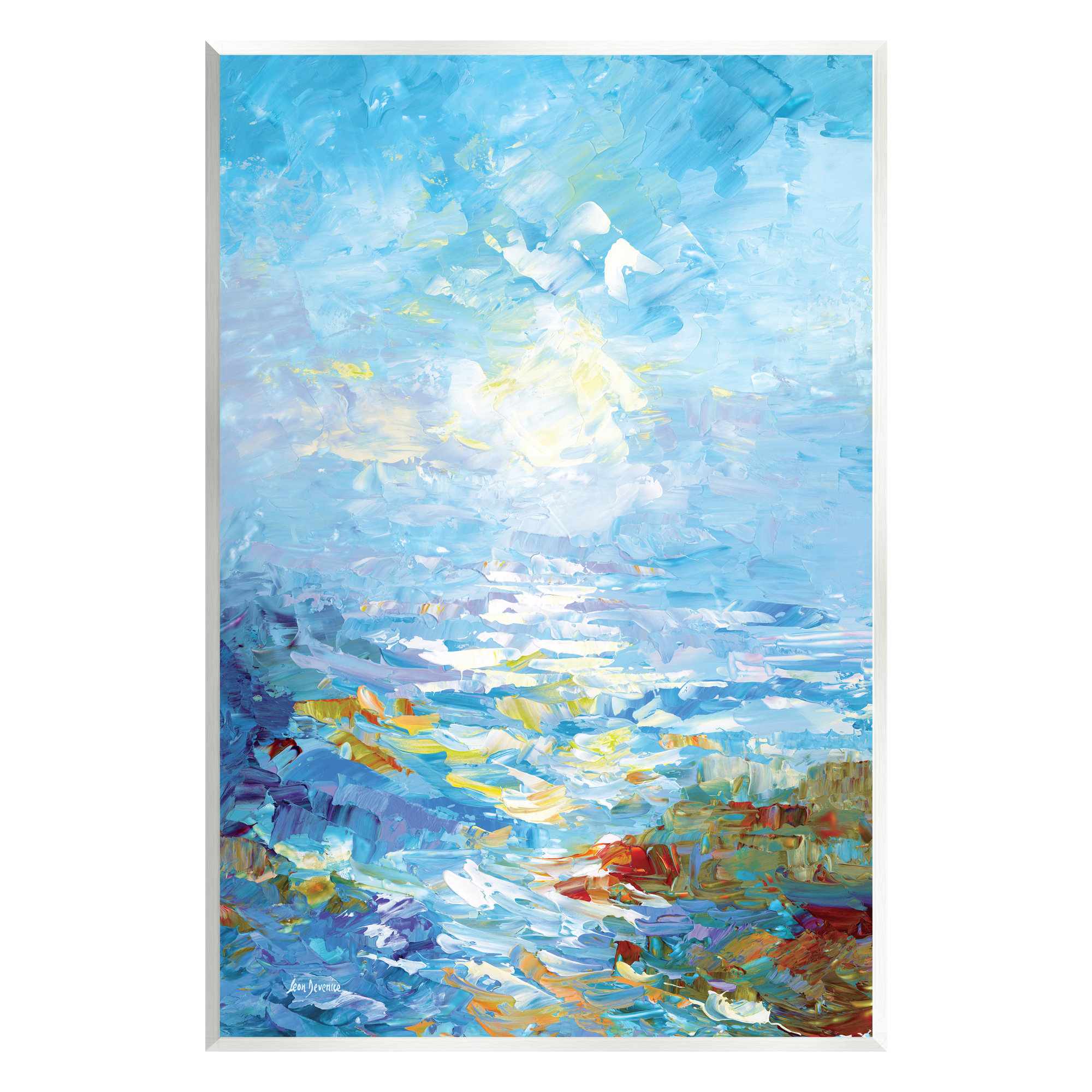 Stupell Industries Abstract Ocean Bliss Blue by Leon Devenice | Wayfair