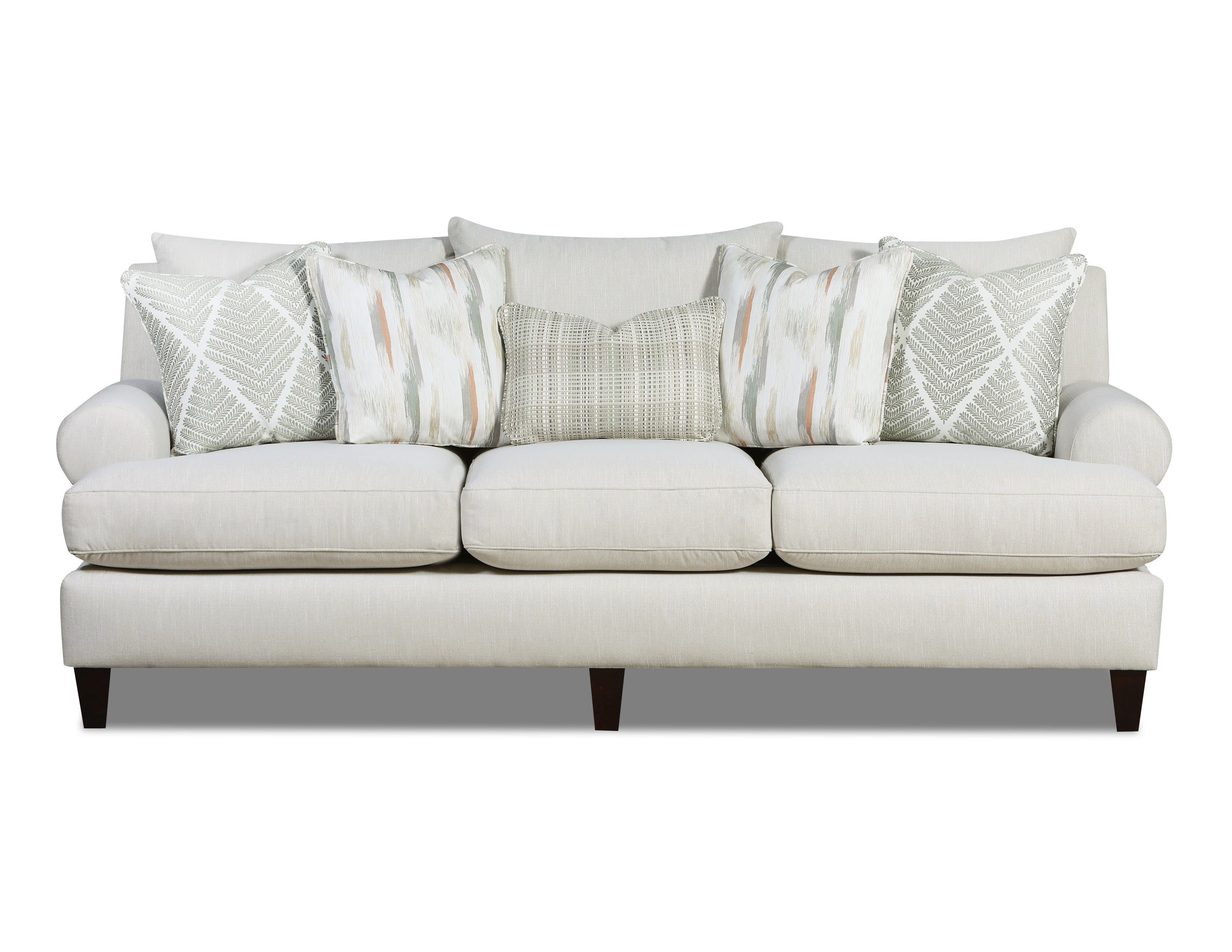 Southern Home Furnishings 98" Round Arm Sofa with Reversible Cushions ...
