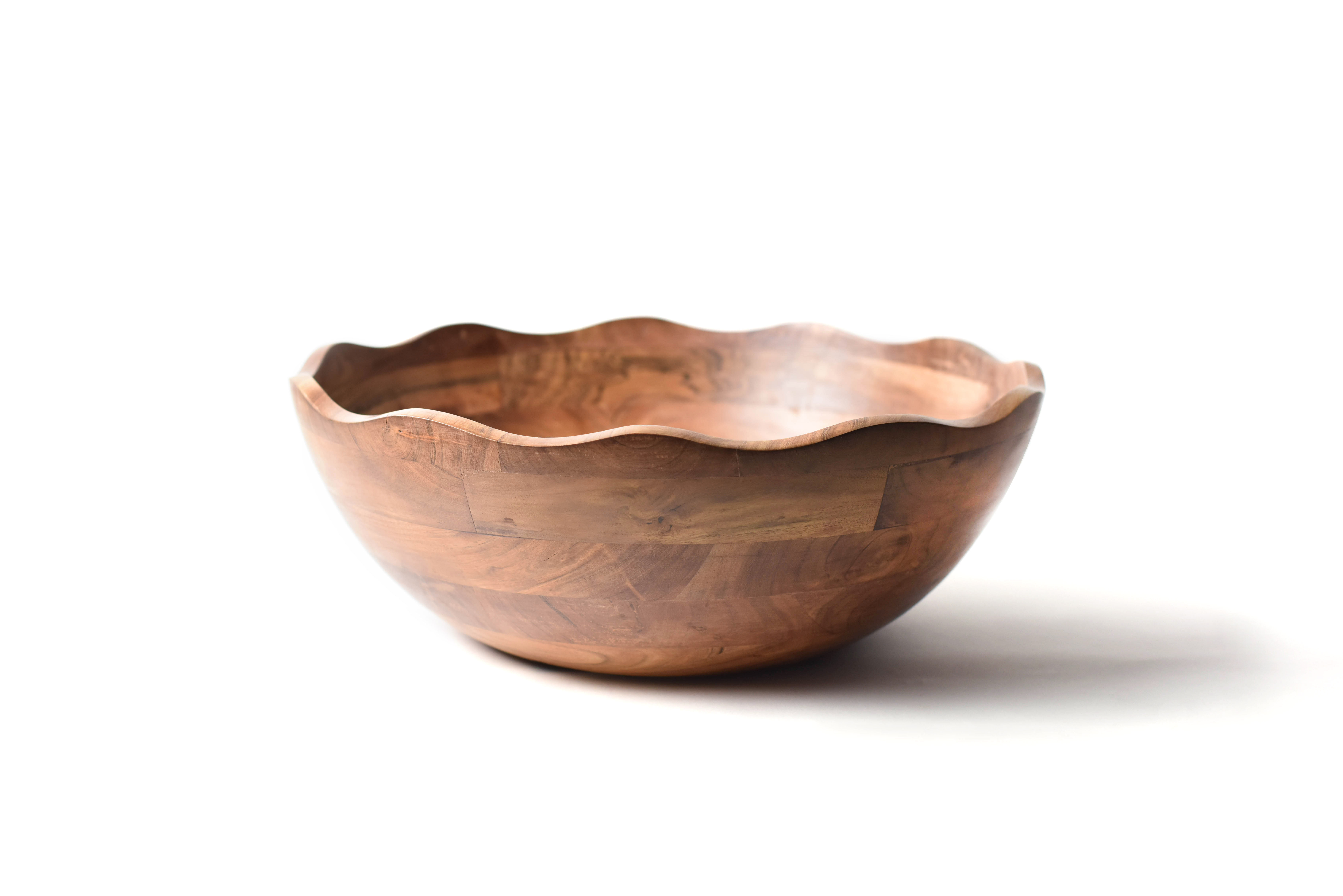 Coton Colors Fundamental Wood Ruffle Serving Bowl | Wayfair