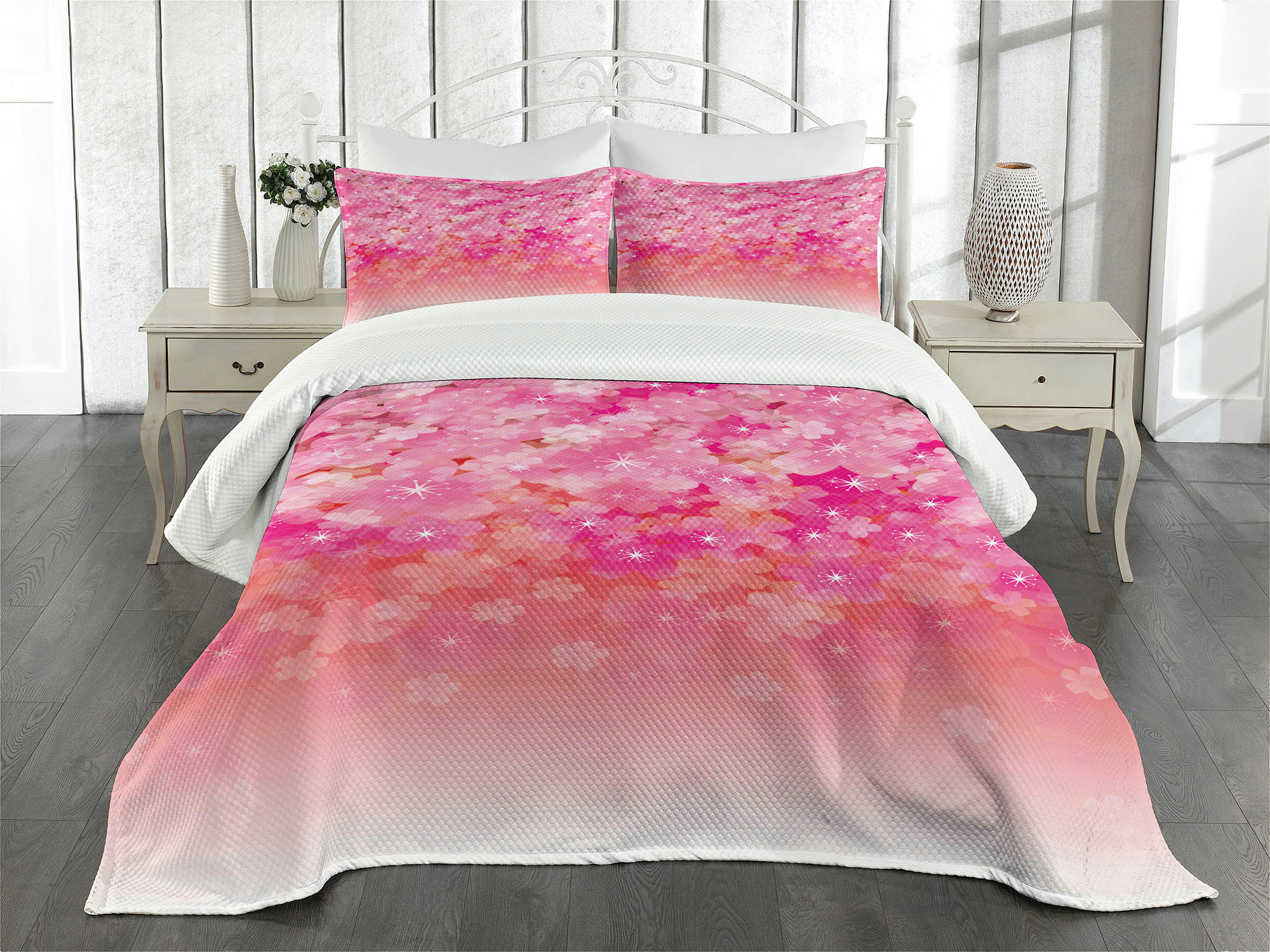 Ambesonne Pale Pink Bedspread Cherry Bloom Tree Pink Pale Pink | Wayfair