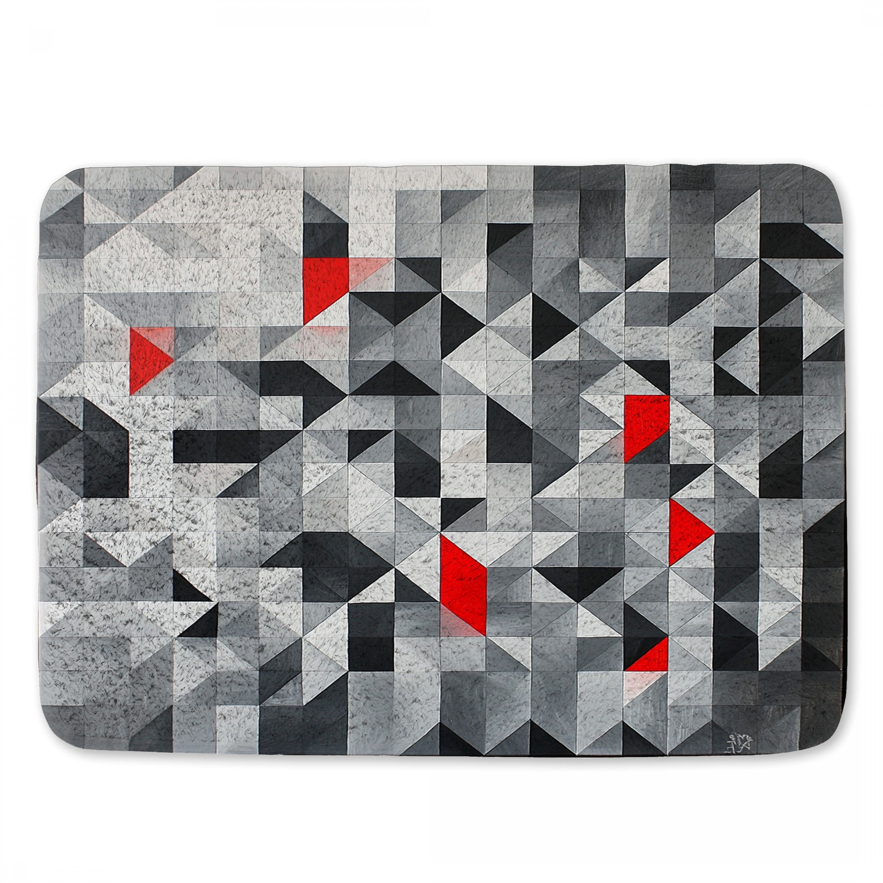Ivy Bronx Geometric Bath Mat Abstract Bathroom Decor Modern | Wayfair