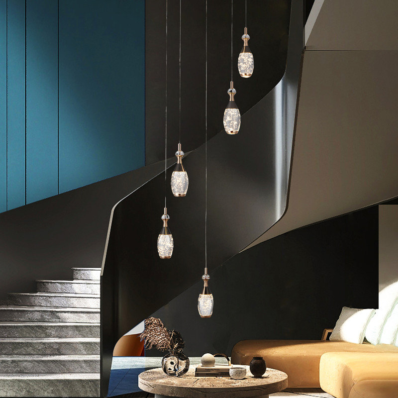 CycevSun Modern 5-Lights LED Crystal Chandeliers, Bowling Pin Shape ...