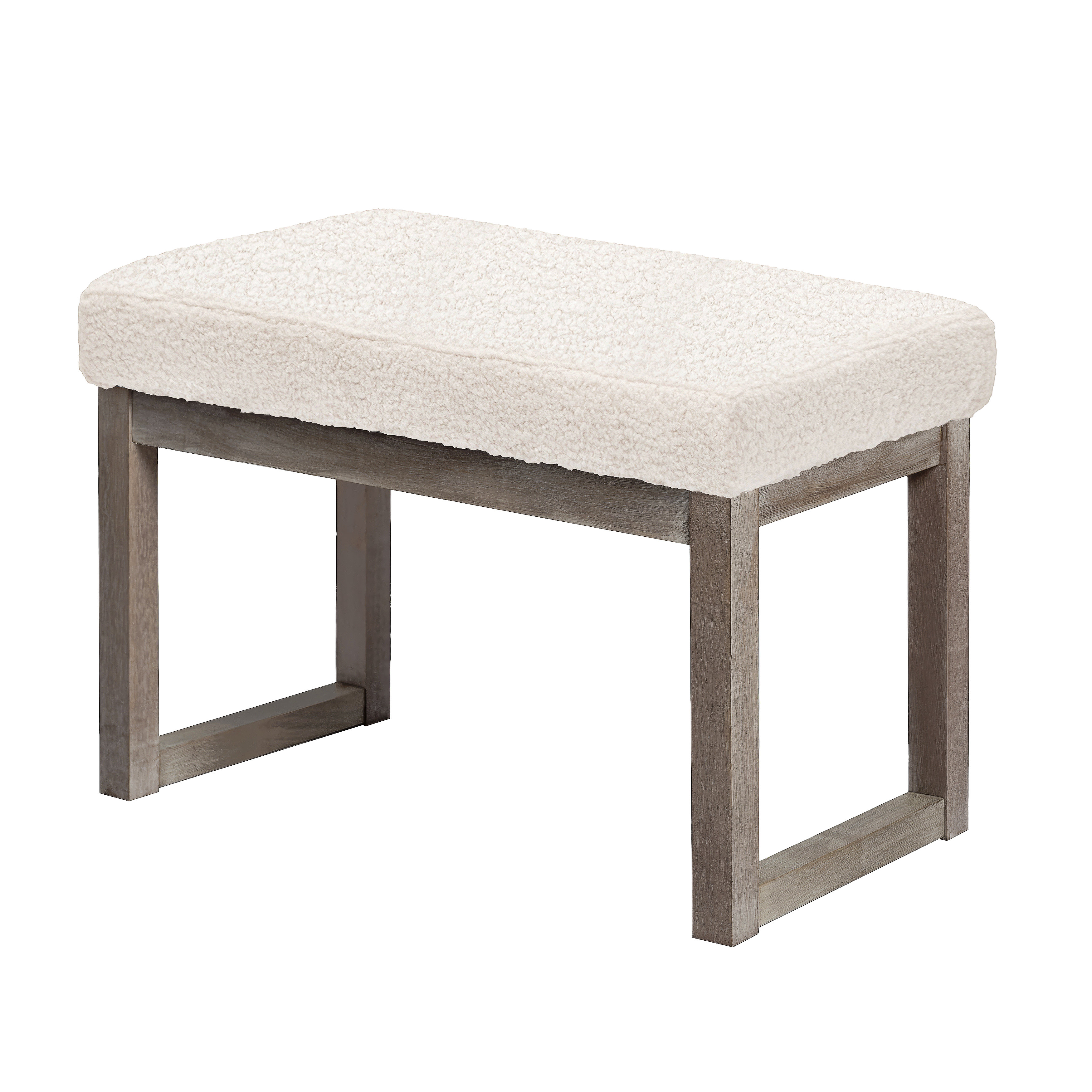 Ebern Designs 27" Wide Rectangle Ottoman Bench Footrest, White | Wayfair