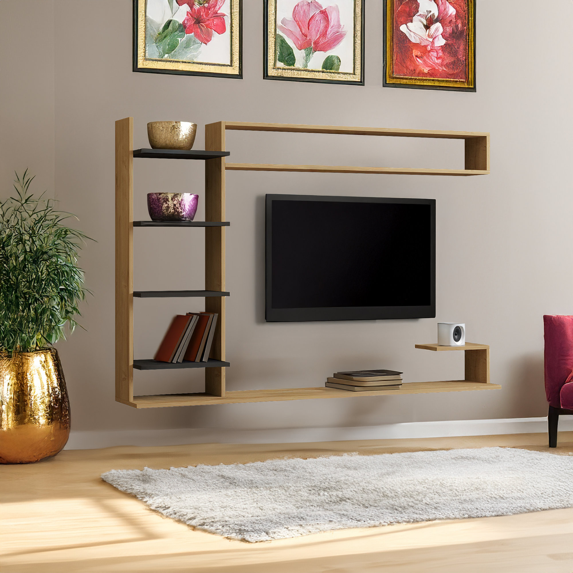 Latitude Run® Ogennaya Minimalist Flush Mount TV Stand TVs Up To 55 ...