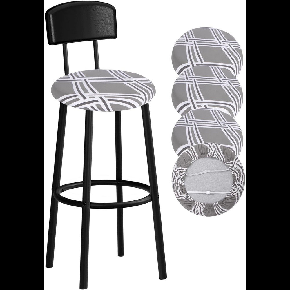 Latitude Run® Pack Of 4 Polyester Round Bar Stool Covers - Printed ...