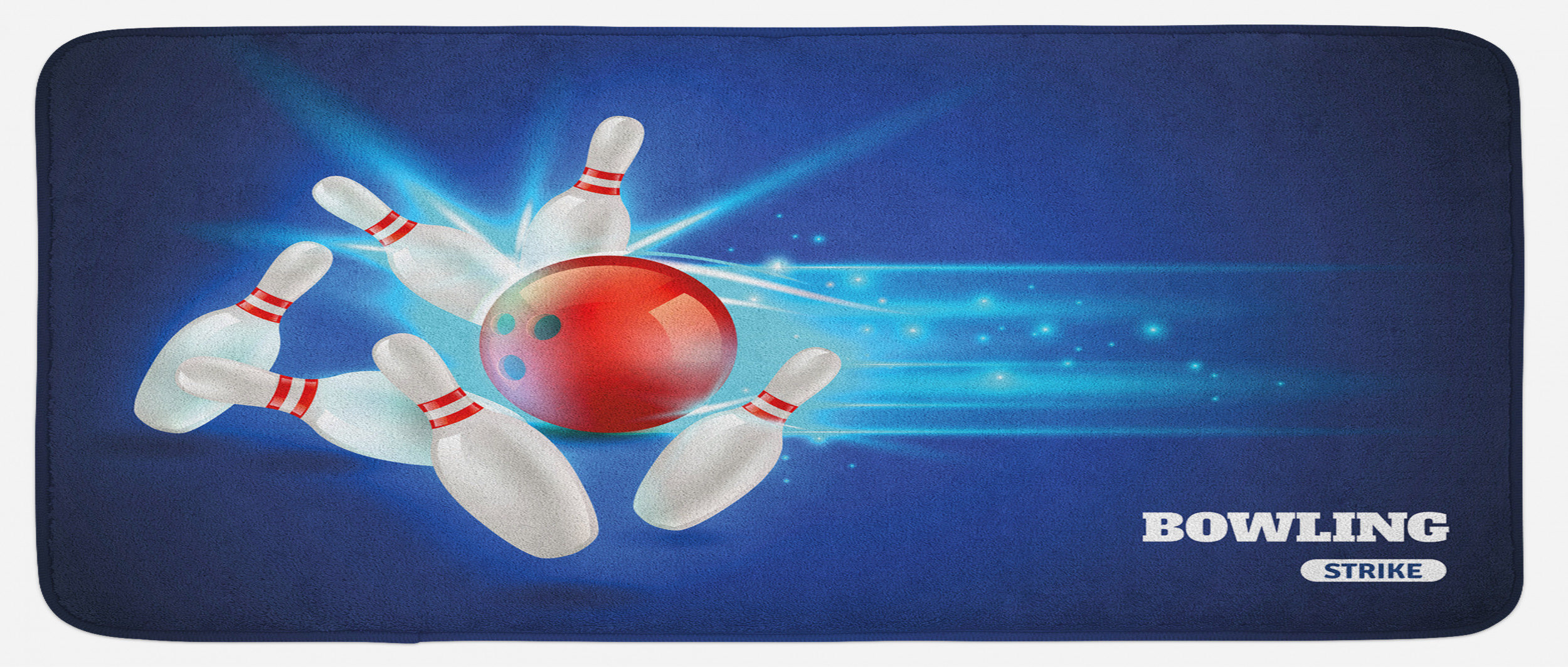 East Urban Home Bowling Strike Image Red Ball And Classical Pins In ...