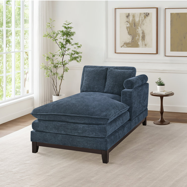 Latitude Run® Gary Upholstered Chaise Lounge With Solid Wood Frame And ...