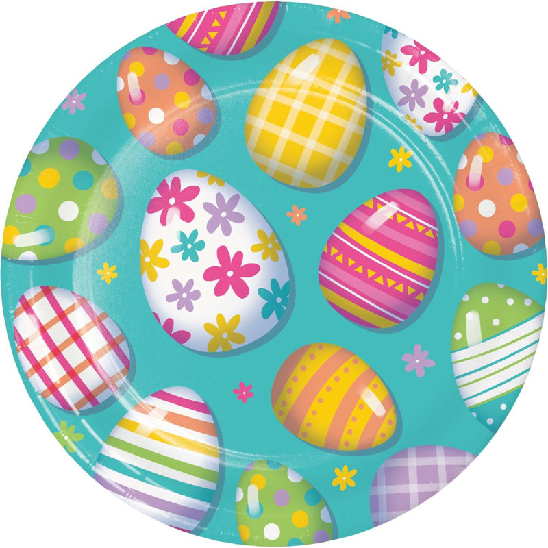 Creative Converting Happy Eggster Dinner Paper Plates, 24 ct. | Wayfair