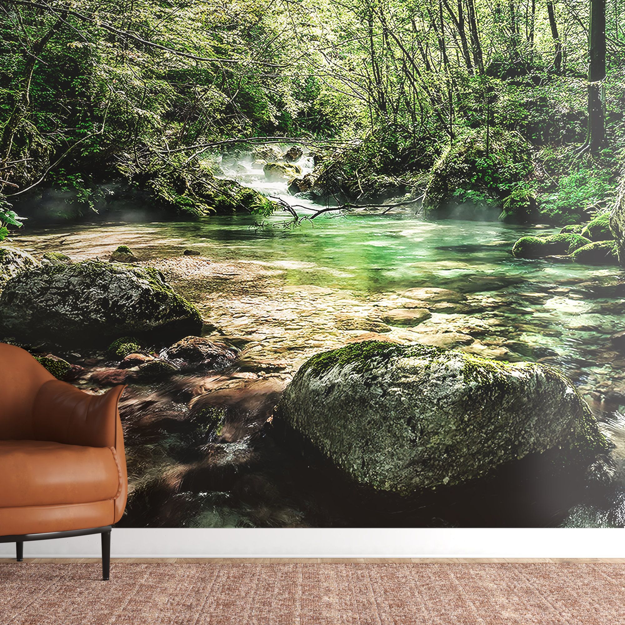 Union Rustic Terrence Riverbed 8.33' L x 145" W 8-Panel Wall Mural ...