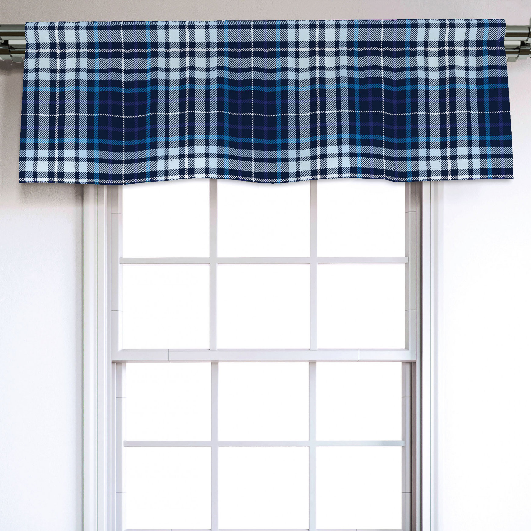 East Urban Home Plaid 54" Window Valance | Wayfair