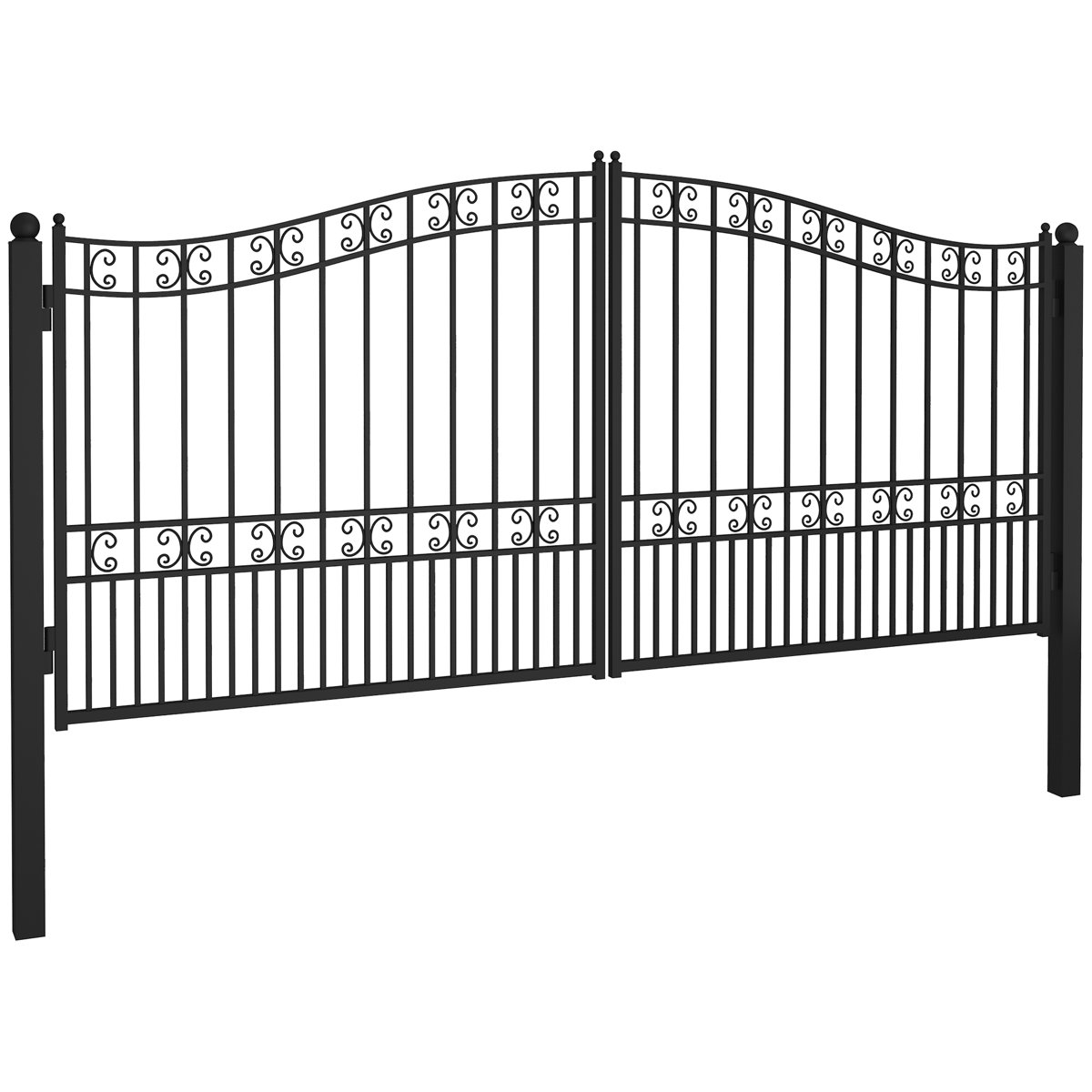 SIMPOL HOME Driveway Gate, Dual Swing driveway gates, Floral Pattern ...