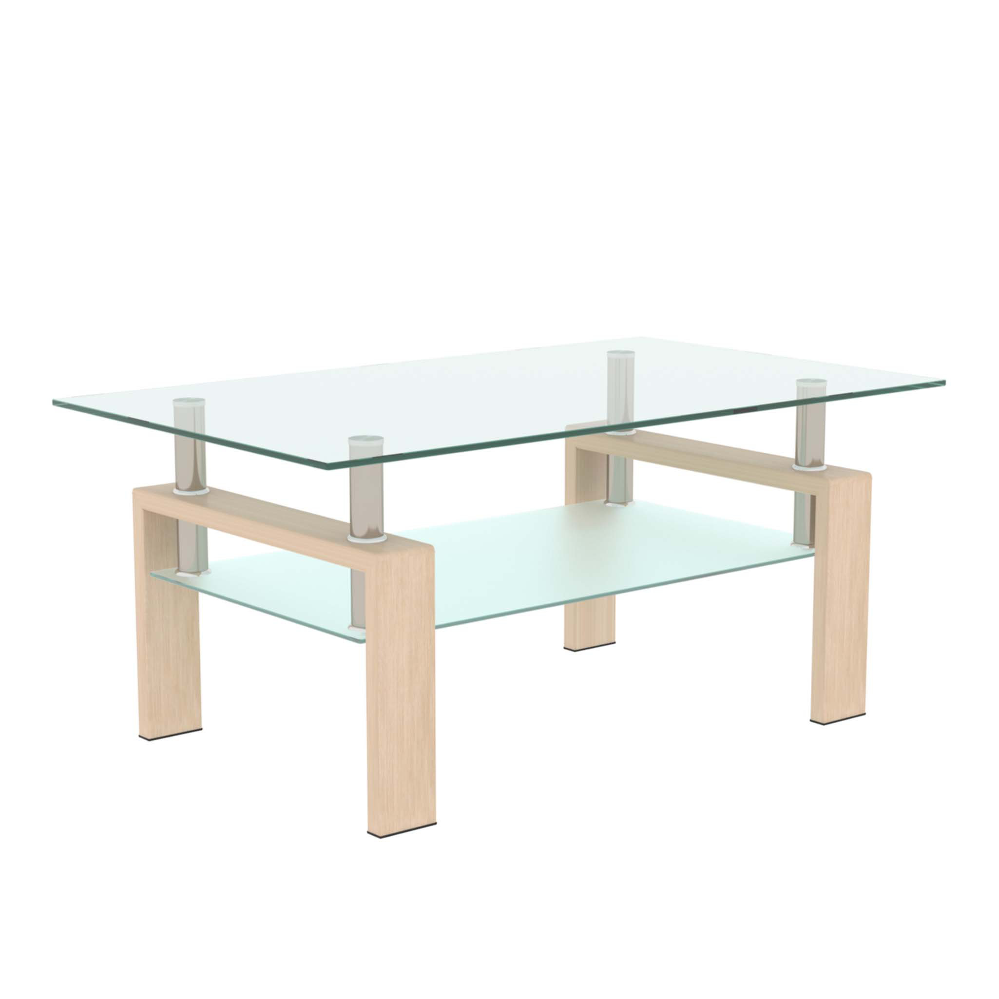 Brayden Studio® Fraiya Rectangle Coffee Table with Tempered Glass & MDF ...
