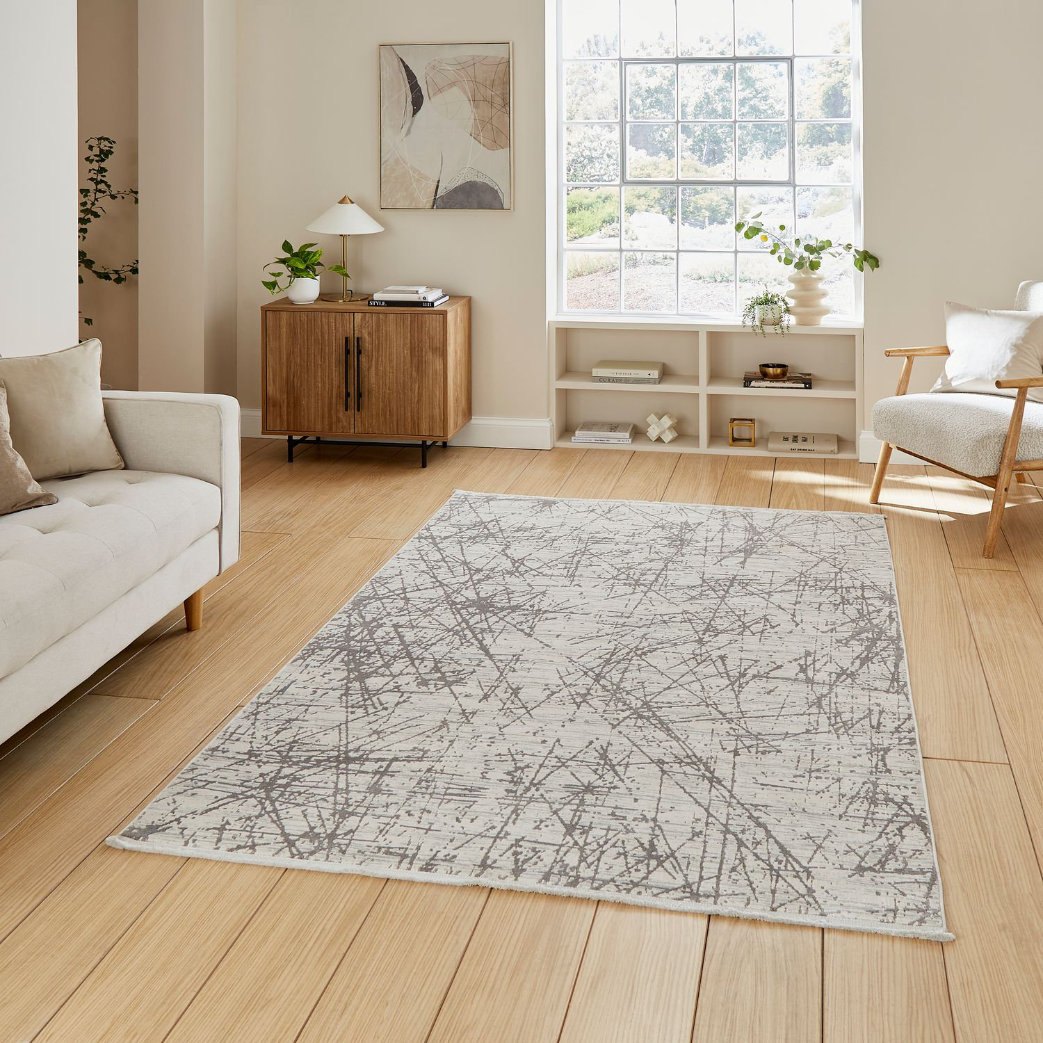 Metro Lane Mirage Cressie Machine Woven Grey Area Rug | Wayfair.ie
