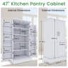 Red Barrel Studio® Miliah 47" Kitchen Pantry Cabinet, Pantry Cabinets ...