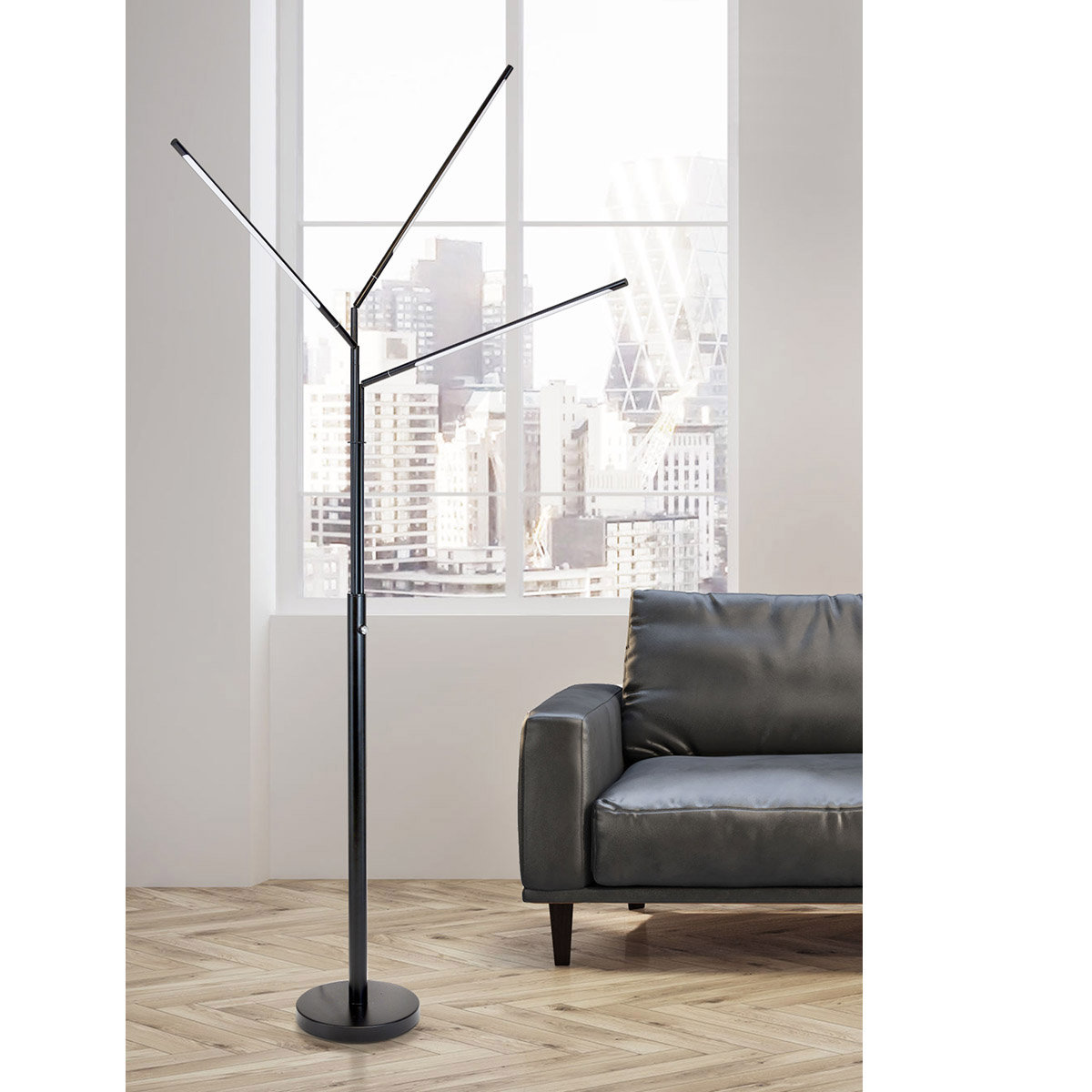 Orren Ellis Anupama 3-light 24w Tube Led Adjustable Floor Lamp ...