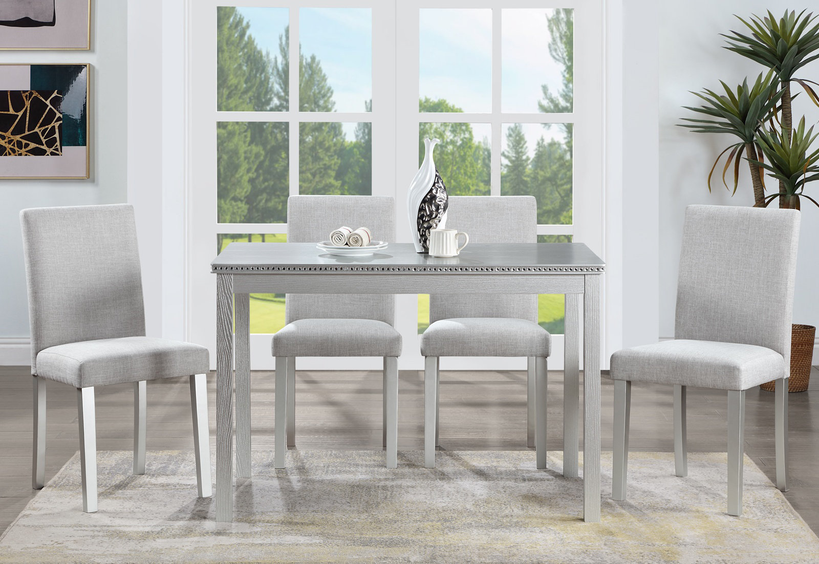 Latitude Run® Wooden Dining Rectangular Table, Kitchen Table for Small ...