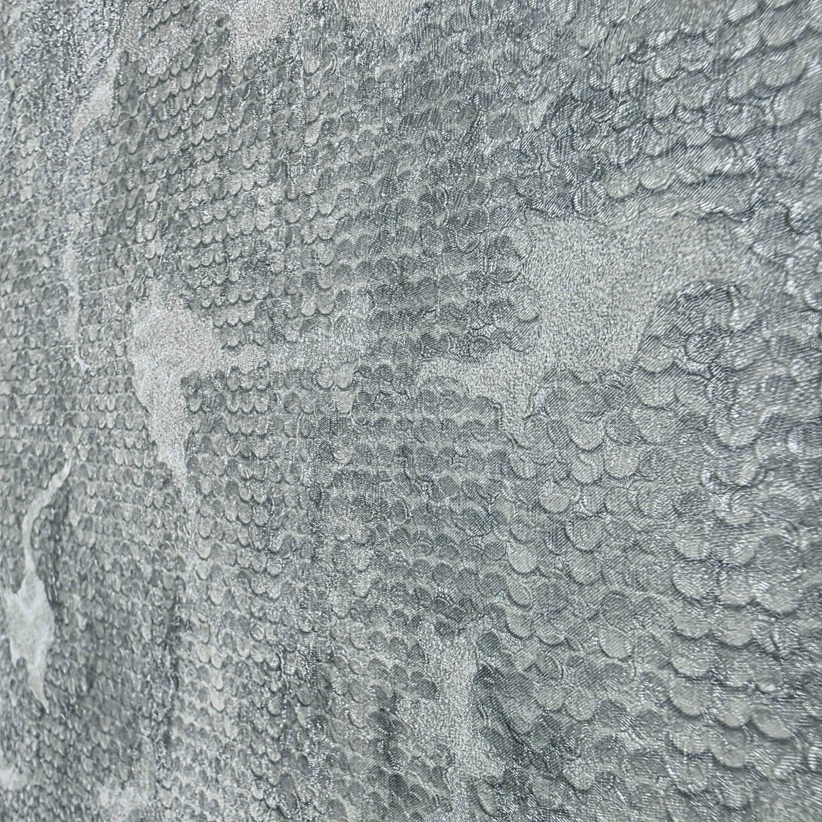 17 Stories Light Gray Beige Distressed Fish Scale Plaster Textured ...