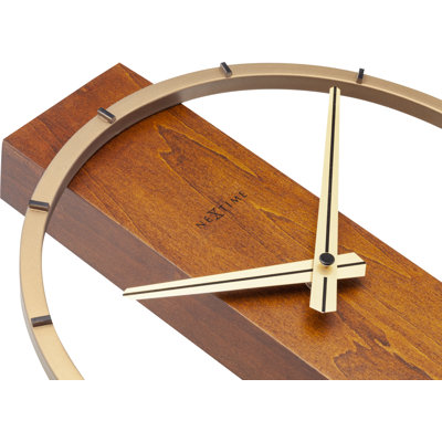 Nextime Carl Modern & Contemporary Analog Solid Wood Tabletop Clock ...