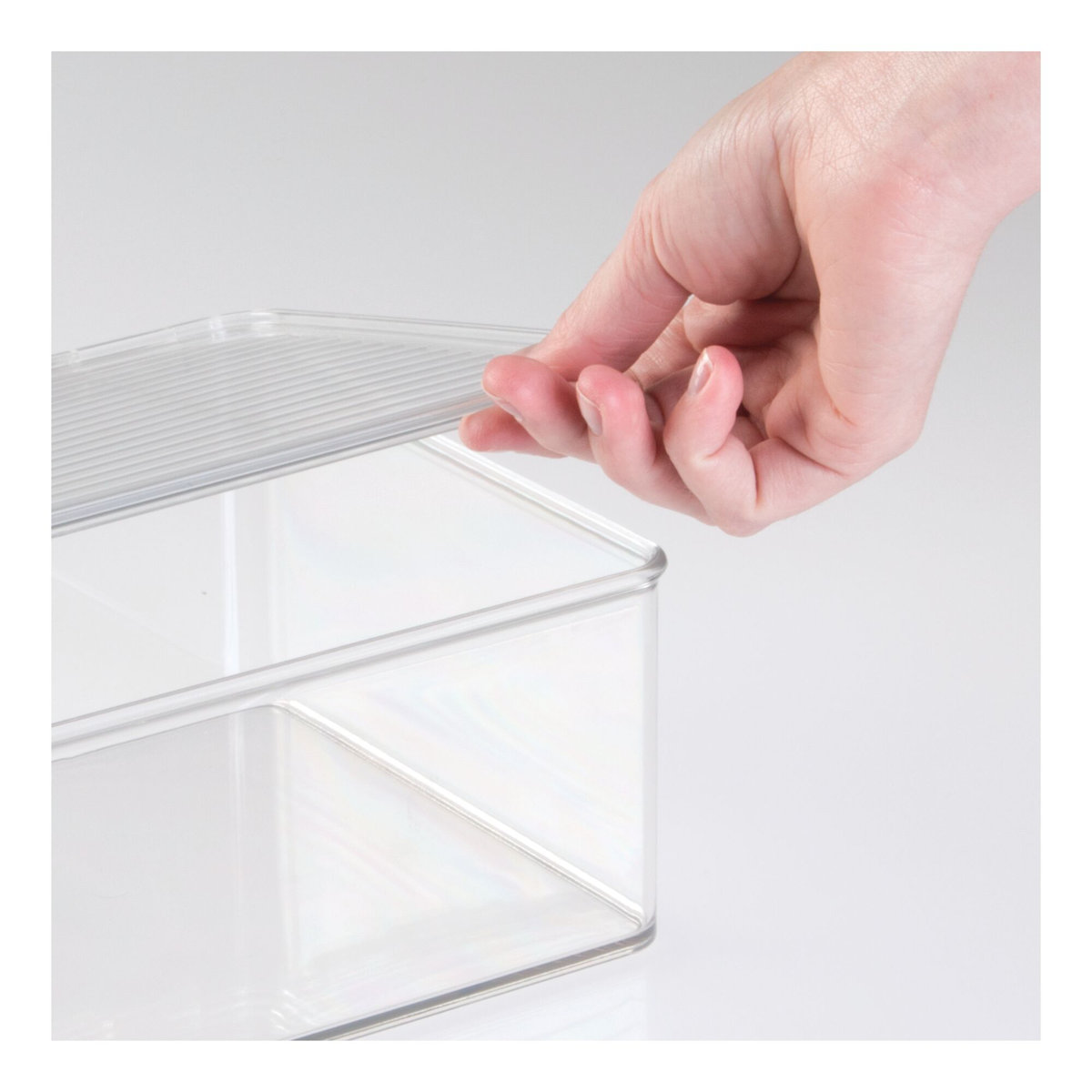 iDesign Stackable Hinged-Lid Pantry Storage Box - Set of 2 - Clear ...