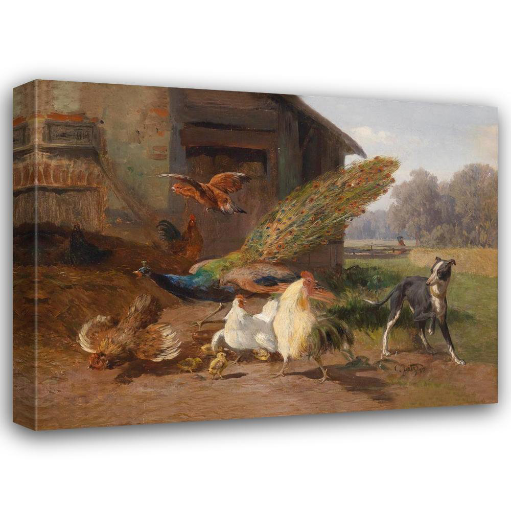 Lark Manor™ "Dog in the Poultry Yard" by Carl Jutz - Gallery Wrap ...