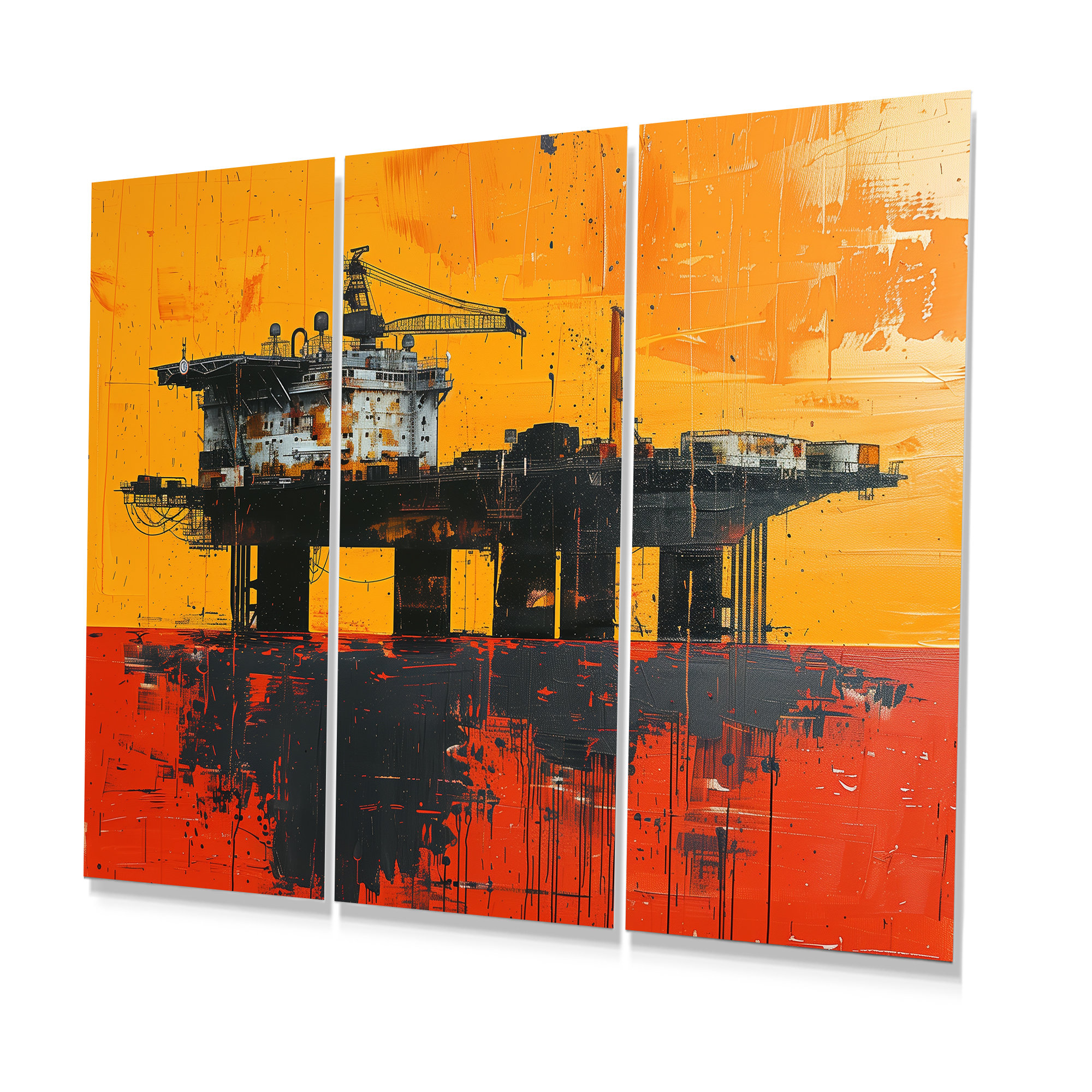 Trent Austin Design® Orange Black Oil Plateform Ocean Drill - Oil Rigs ...