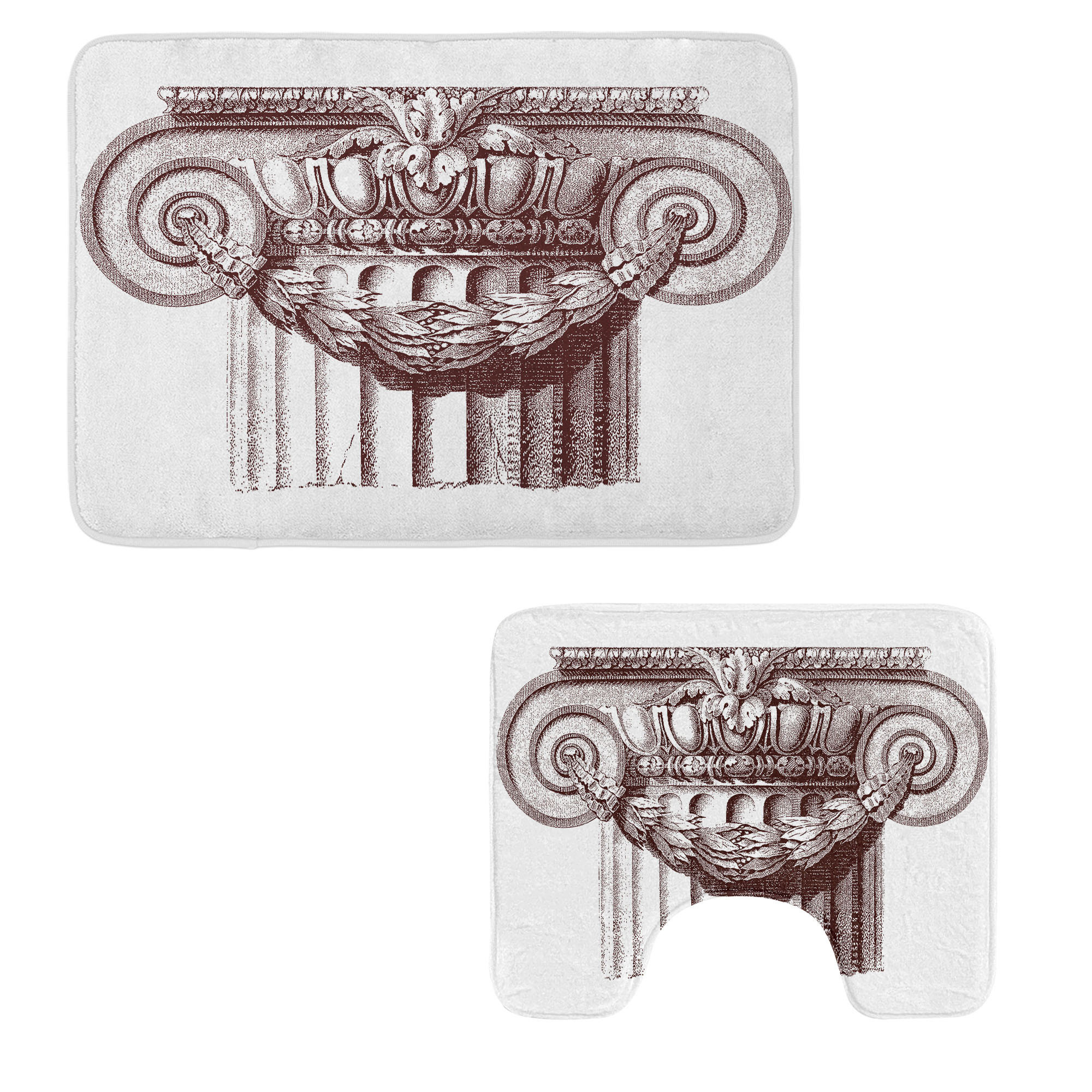 East Urban Home Vintage Bathroom Rug Set 2 Pieces Rectangle & Contour ...