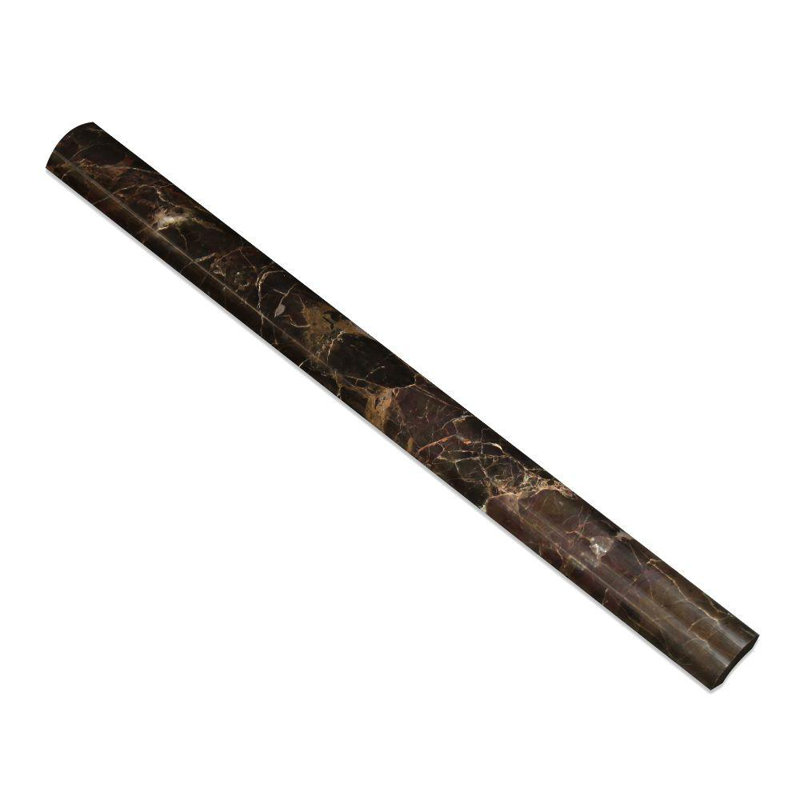 Stone & Tile Shoppe, Inc. Emperador Dark 1" X 12" Quarter Round Marble ...