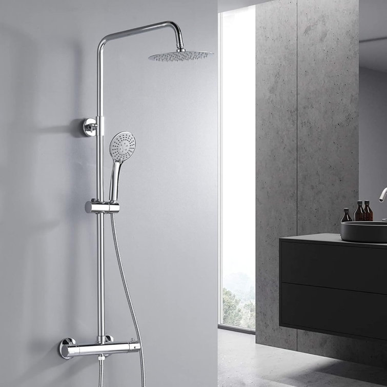 Belfry Bathroom Thermostat Shower System, Chrome Thermostatic Shower ...