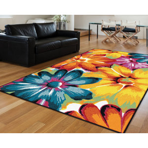 Latitude Run® Weisman Abstract Yellow/Blue Area Rug & Reviews | Wayfair