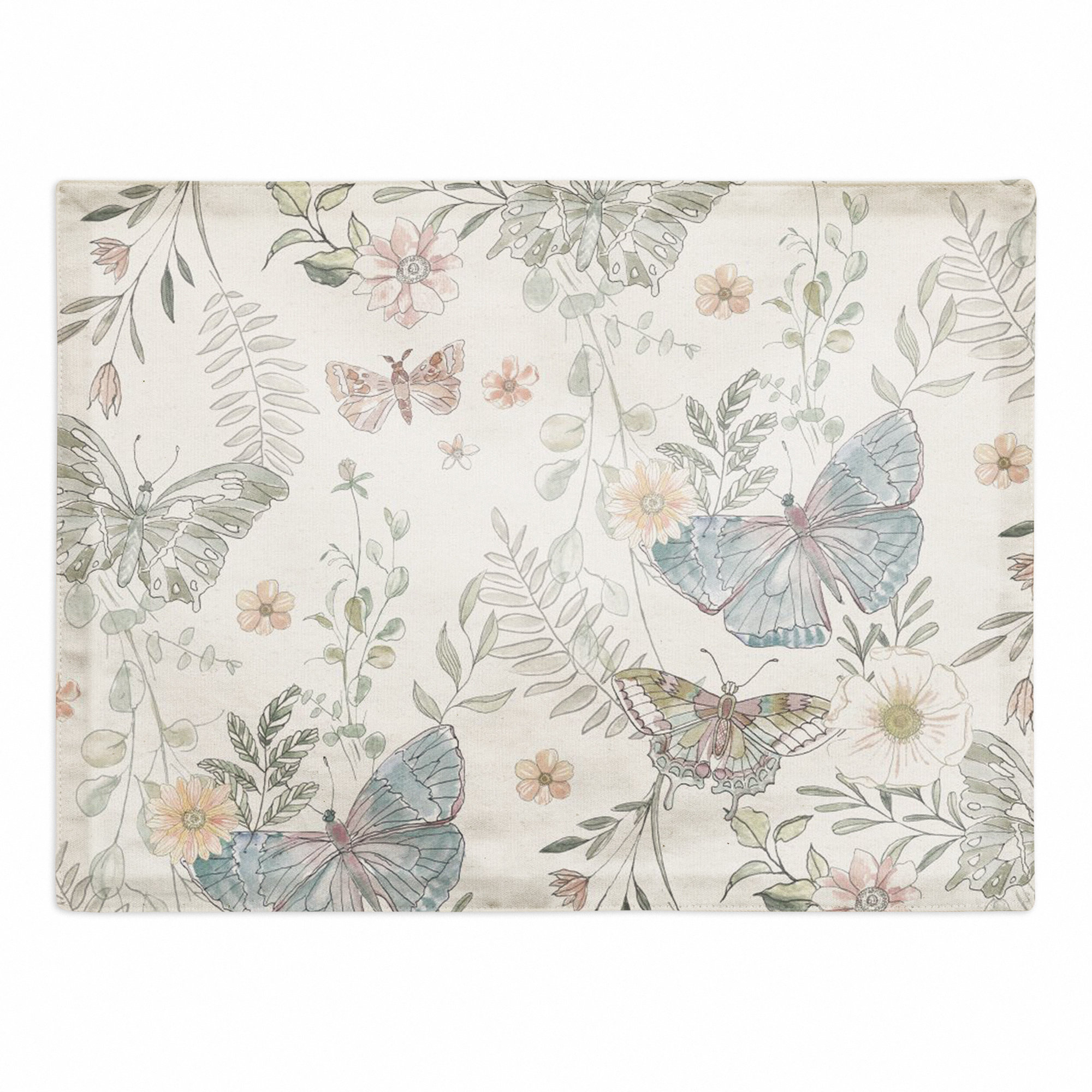 Rosalind Wheeler Asusena Cotton Floral Rectangular Placemat | Wayfair