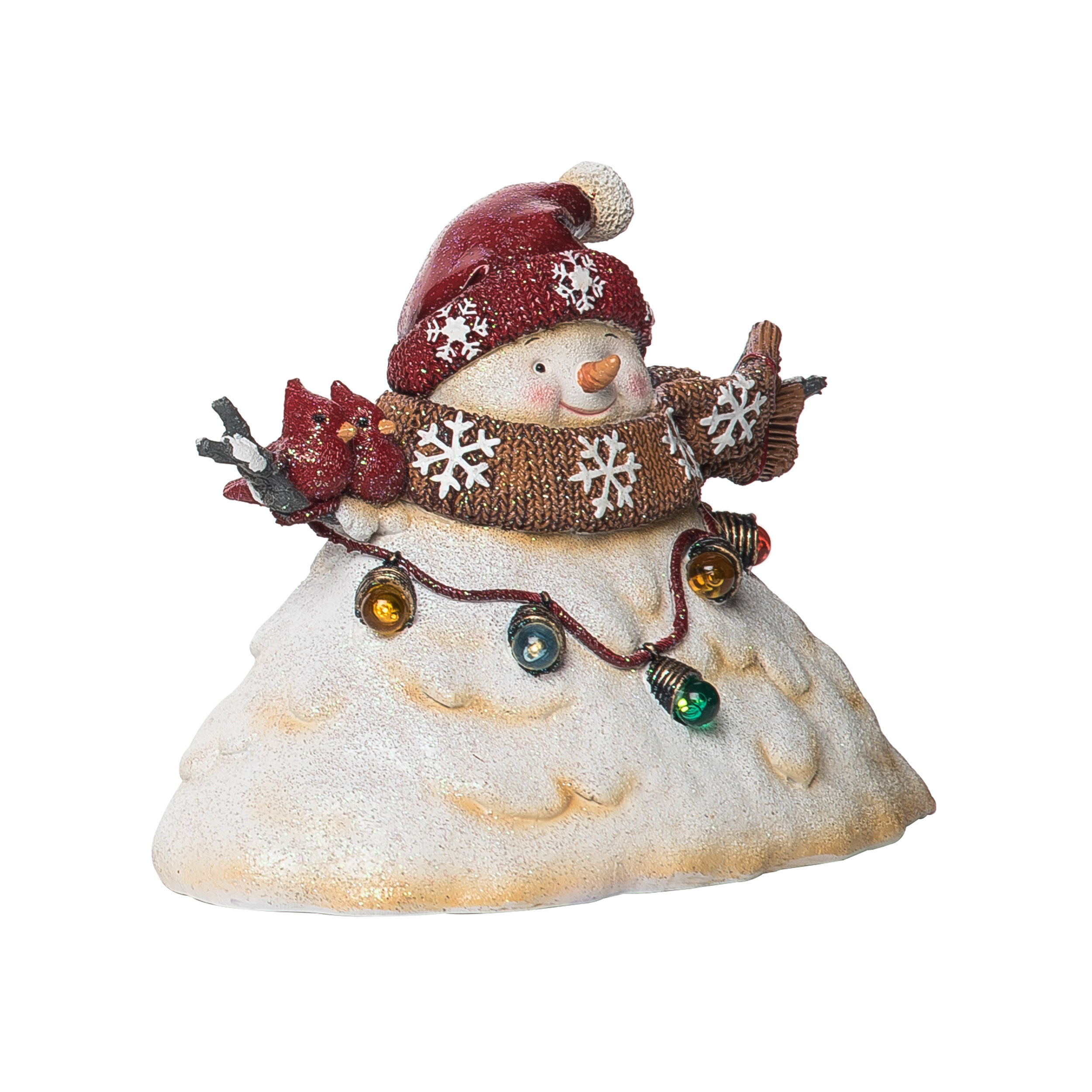 The Holiday Aisle® Resin 7.5 in. Off-White Christmas Light Up Melting ...