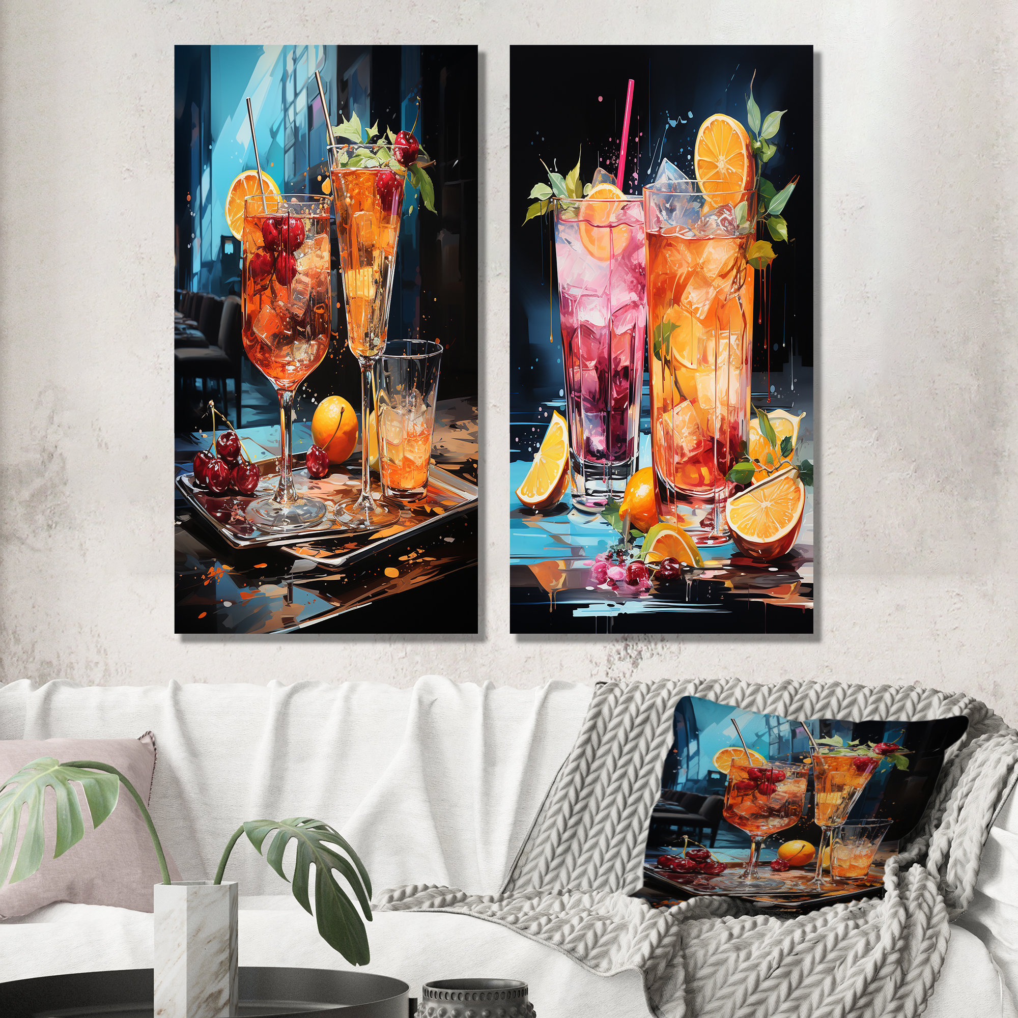 Latitude Run® Urban Cocktails Party Escape - Cocktails Wall Decor Set ...