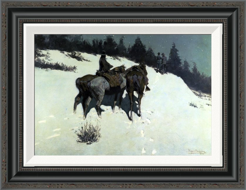 Global Gallery 'A Reconnaissance' by Frederic Remington Framed Painting ...