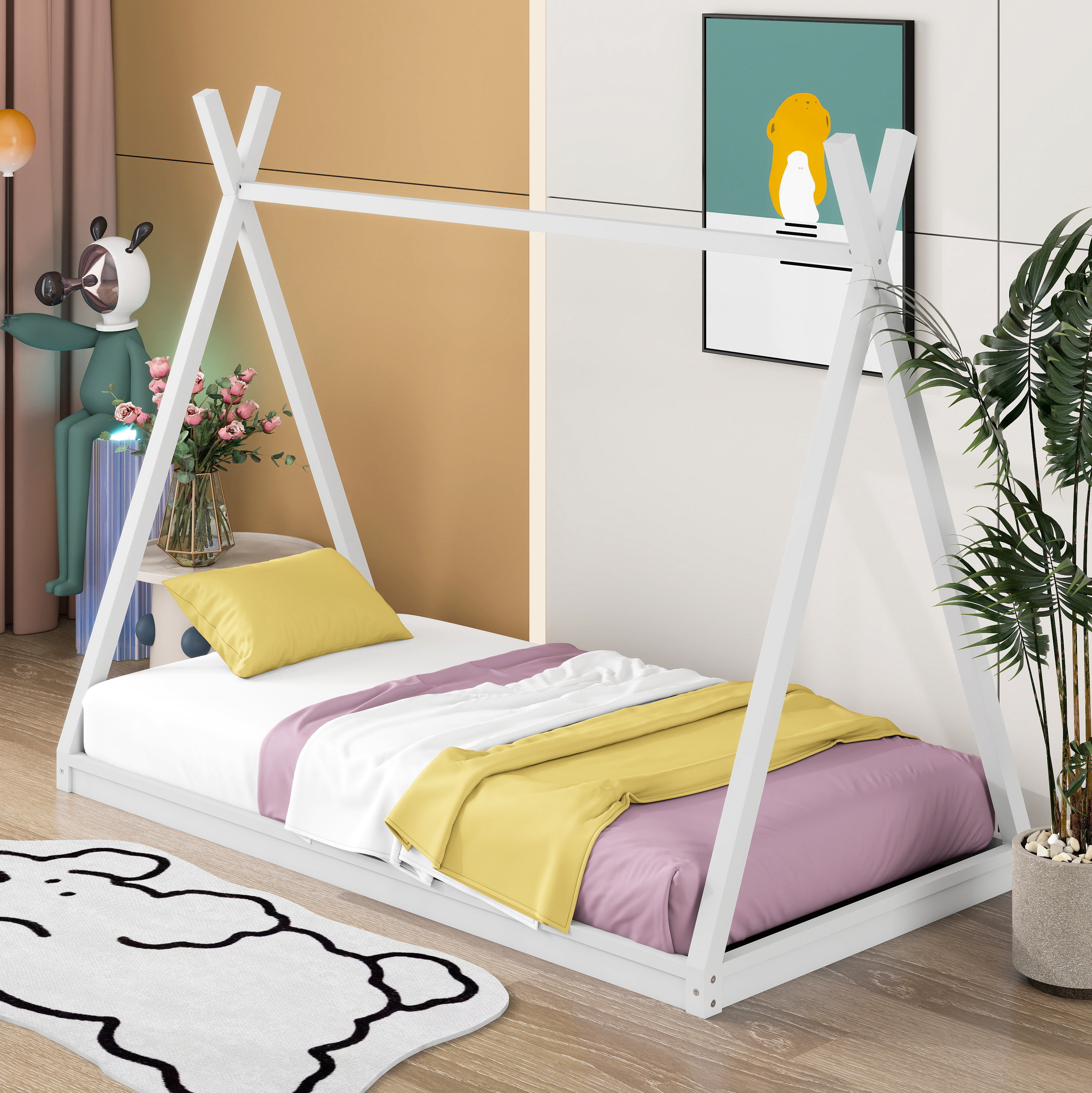 Isabelle & Max™ Twin Size Solid Wood Tent Bed, House Shape Tent Bed ...