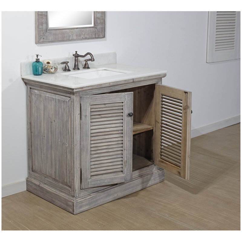 Highland Dunes Barnard 37'' Free Standing Single Bathroom Vanity with ...