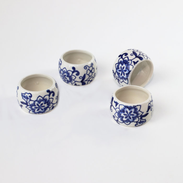 Euro Ceramica Blue Garden Napkin Rings (set Of 4) & Reviews | Wayfair