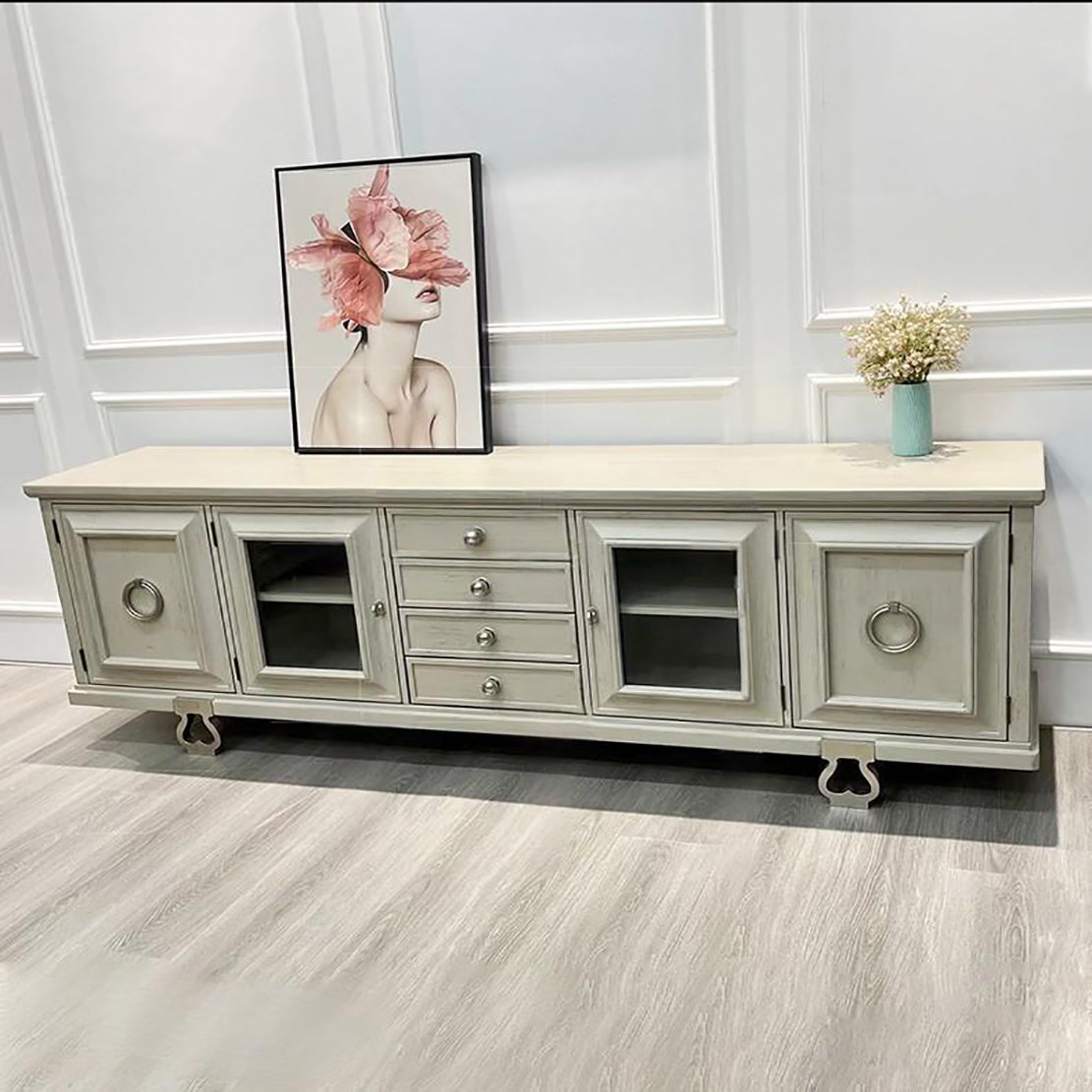 Red Barrel Studio® Light luxury high-end grey TV cabinet | Wayfair