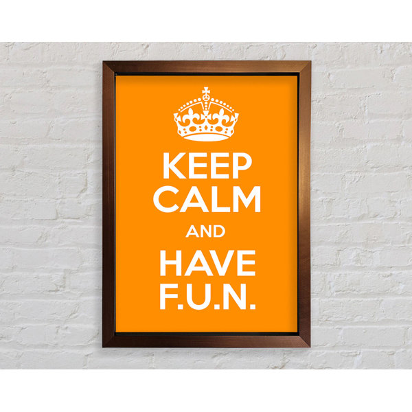 Happy Larry Girls Room Quote Keep Calm Fun Orange Framed Print ...