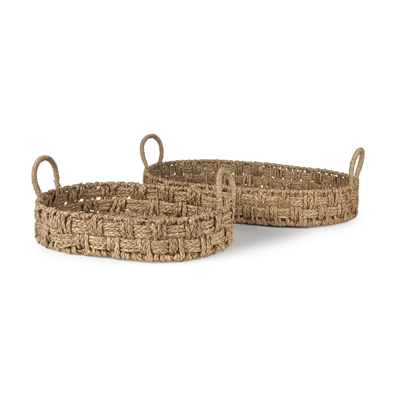 Joss & Main Argens Seagrass Tray - Set of 2 | Wayfair