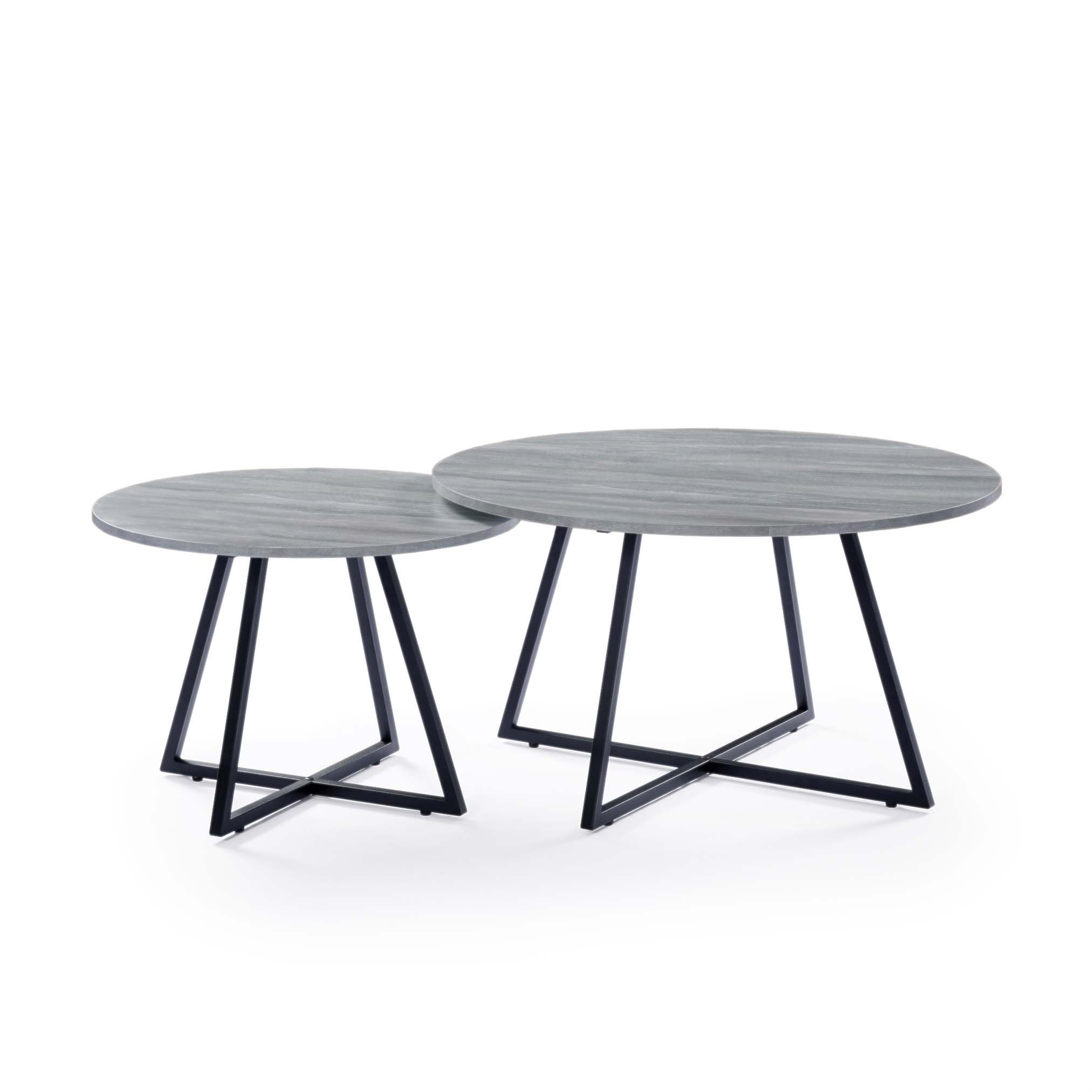 George Oliver Seiji Modern Round Nesting Coffee Table Set With Cross ...