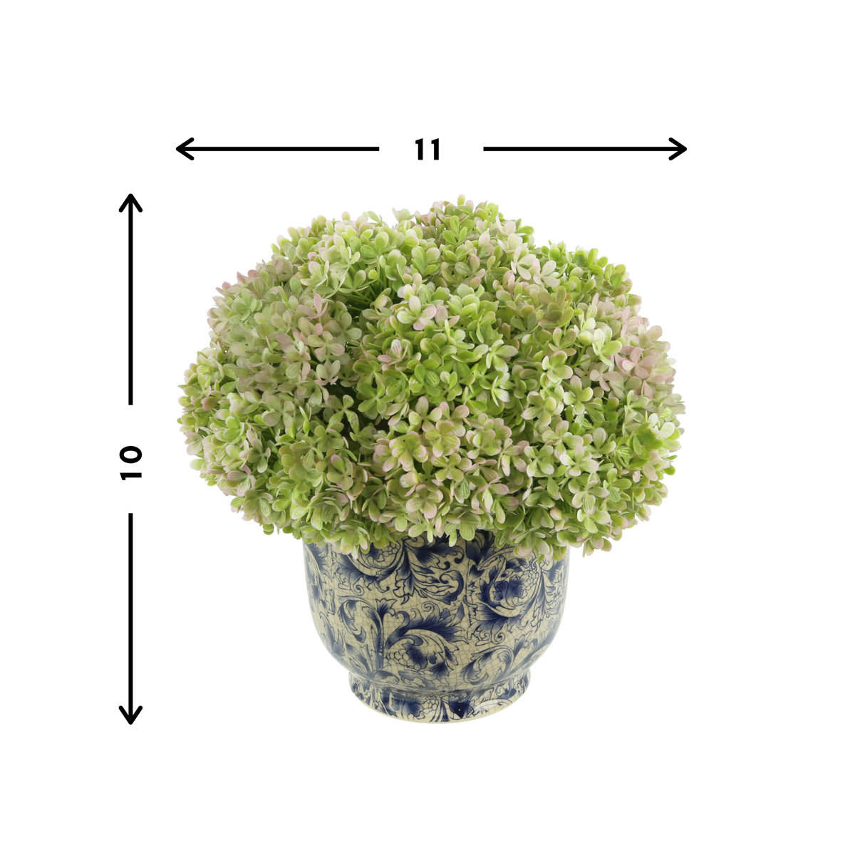 Creative Displays, Inc. Snowball Hydrangea in Decorative Ceramic Vase ...