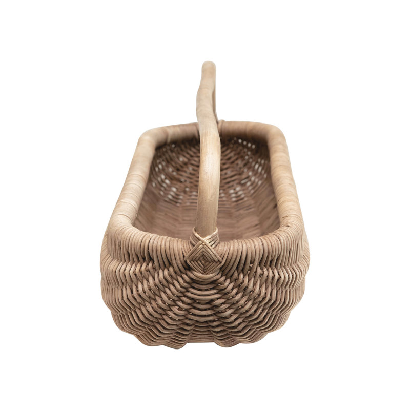 Birch Lane™ Amorina Hand-Woven Rattan Basket with Handle & Reviews ...