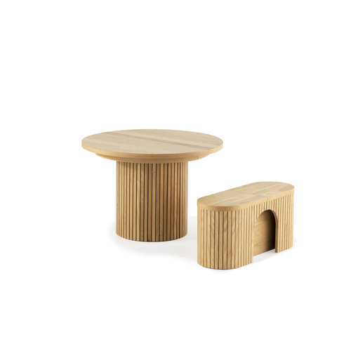 Transformer Table Extendable Round Dining Set - Table + Bench - 2 To 10 ...